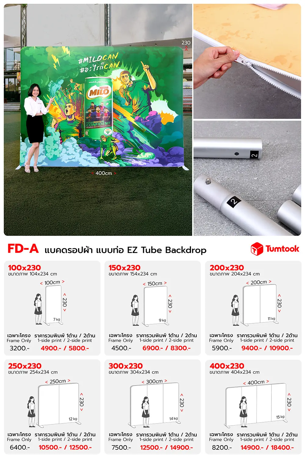 ป้าย Premium Backdrop ผ้า ราคาดี 7500 บาท ส่ง 1-3 วัน - Tumtook.com